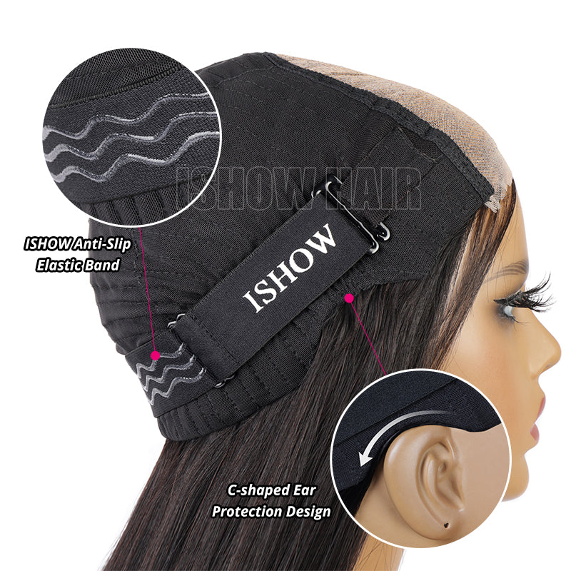 Ishow Invisible Knots HD Lace Glueless Human Hair Wigs Loose Deep Wave ...