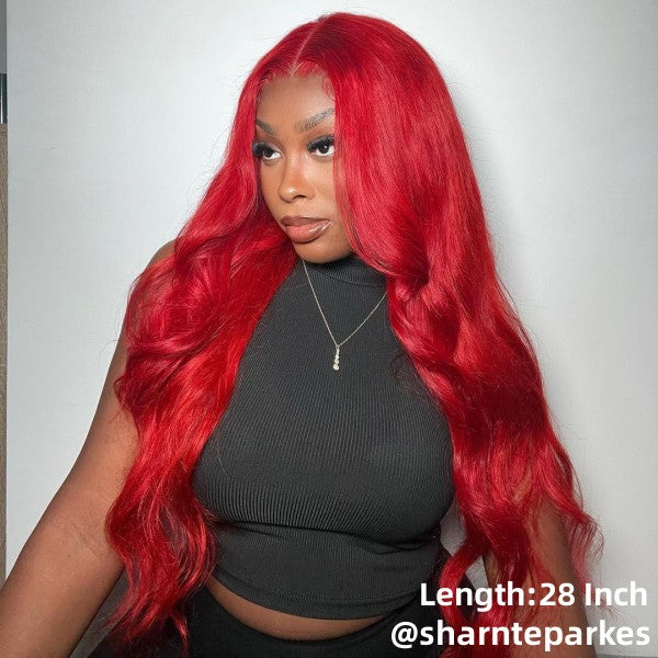 Ishow Red Lace Front Wigs Body Wave Wig 13x4 HD Lace Frontal Wigs Tran ...